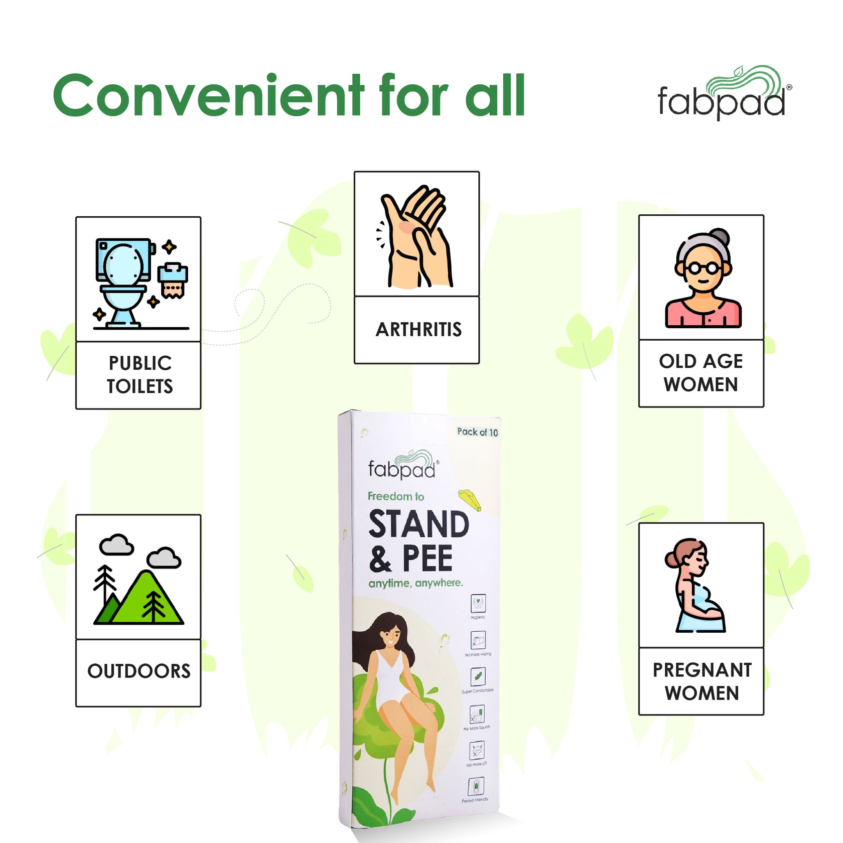 Fabpad Stand and Pee Disposable Funnels | Urination Device for Women ...